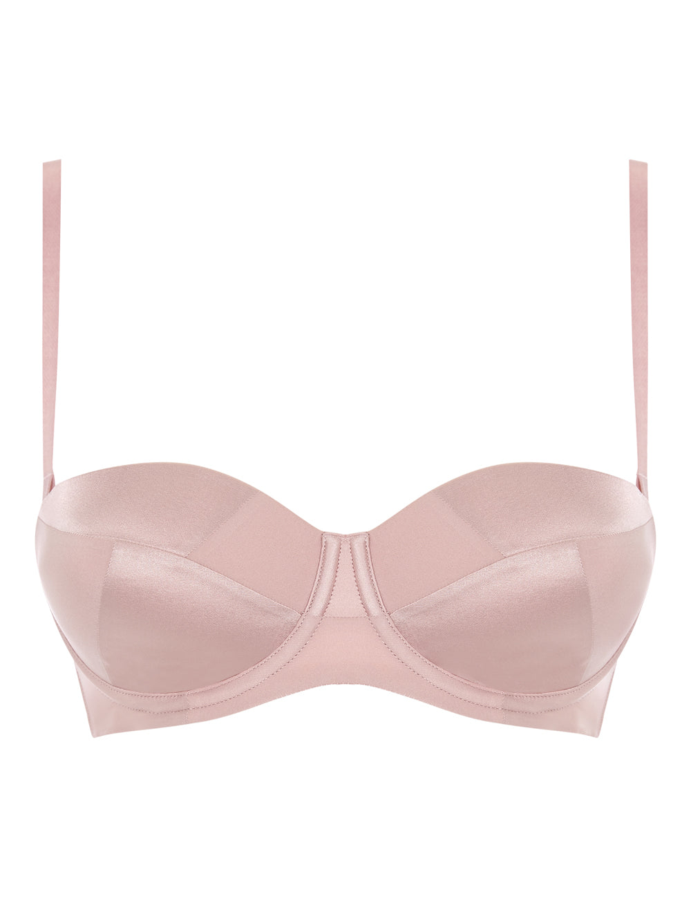 MYLA Patchwork Padded Strapless Bra - Granite Pink – Designer Lingerie Ltd.